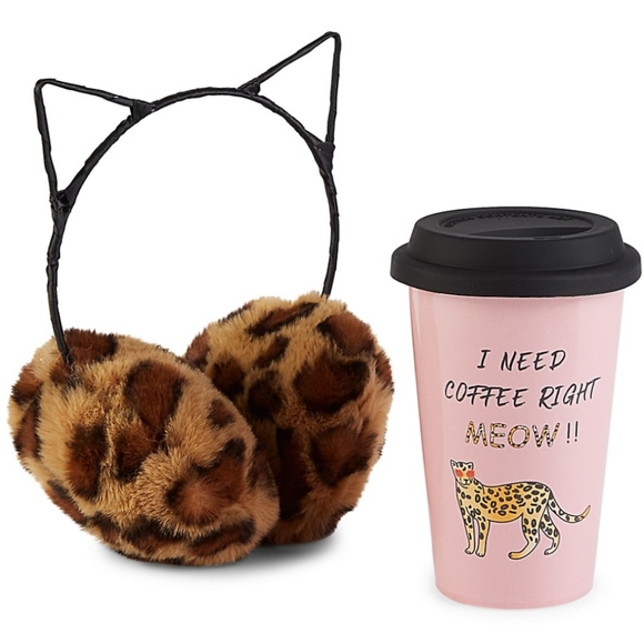 Accessories | Ear Muffs Travel Tumbler Leopard Faux Fur Animal Print ...